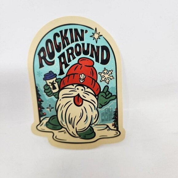 Wall Decor | Dutch Bros Sticker November 223 Rockin Around Santa Gnome ...